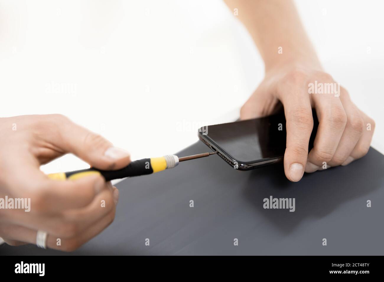 Closeup hands repair recycling hi-res stock photography and images - Alamy