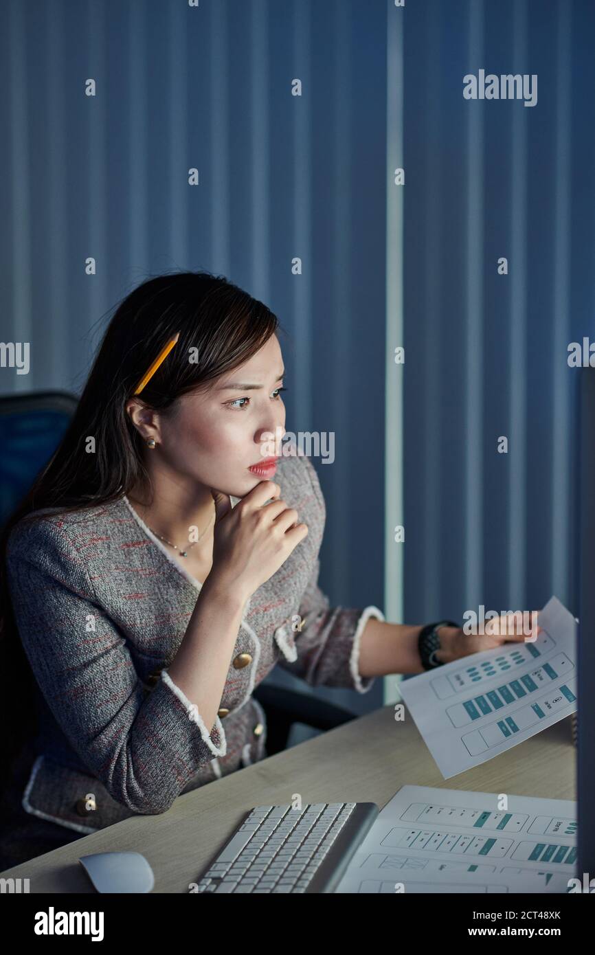Project manager working with interface layouts Stock Photo - Alamy