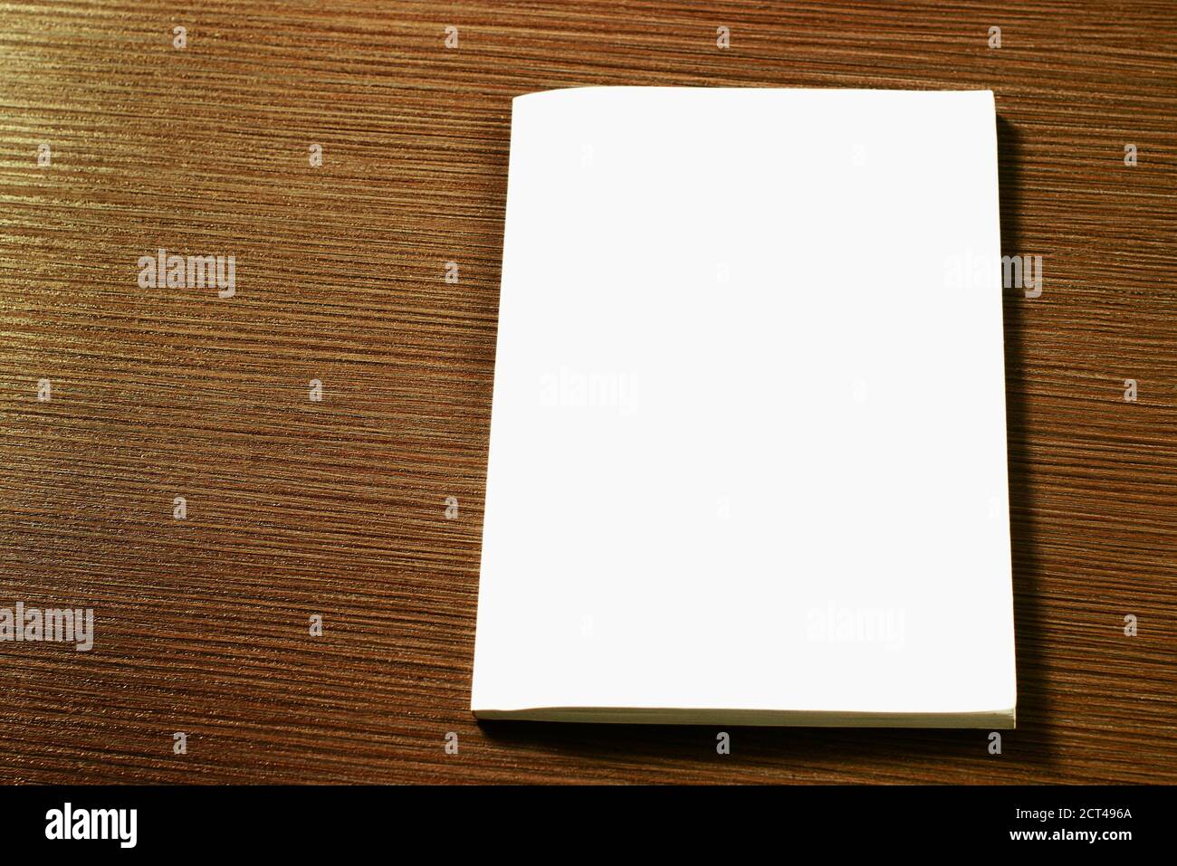 blank notebook cover on wooden table with copy space Stock Photo - Alamy