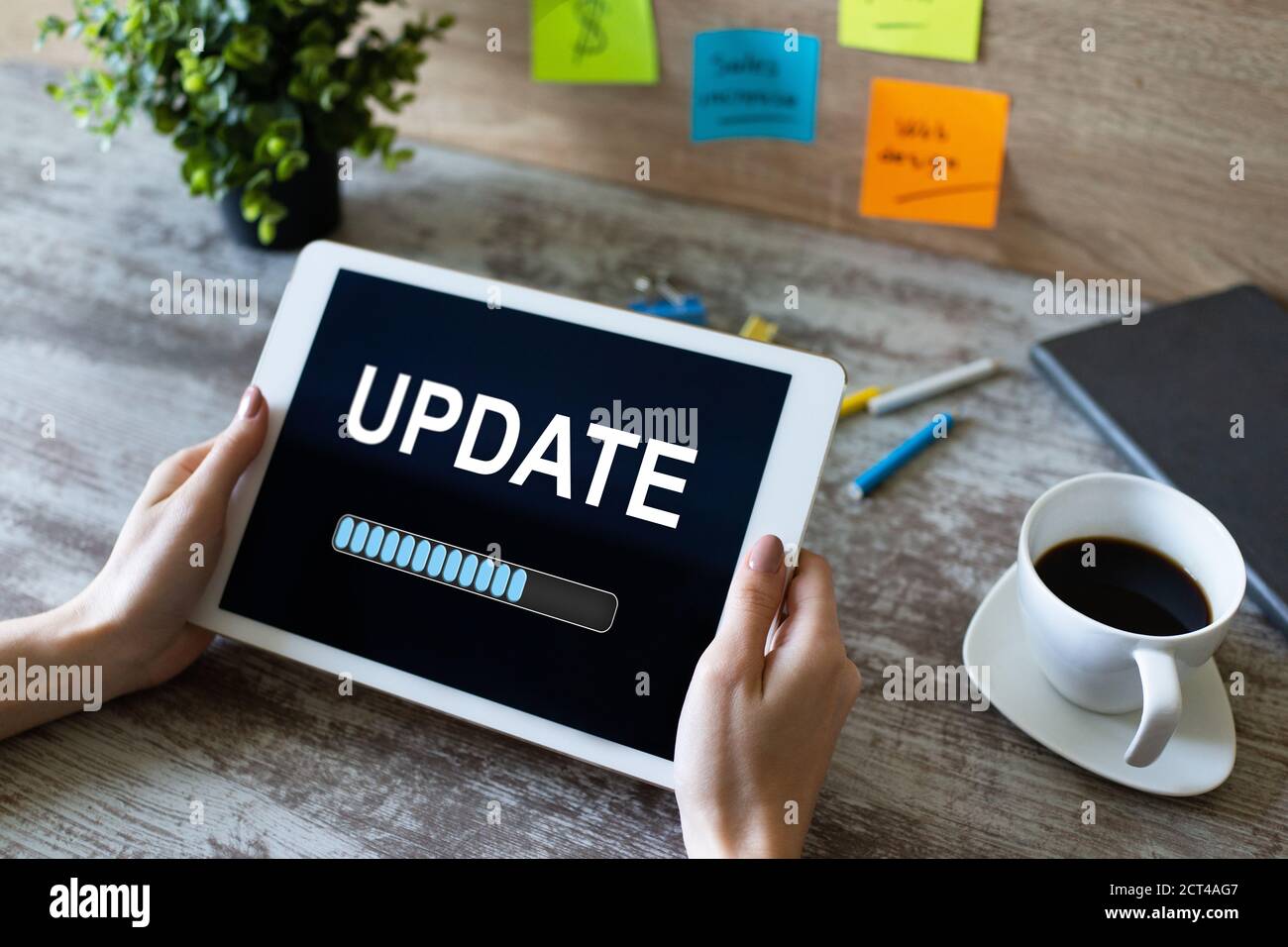 Update status bar on device screen. Software development and technology ...
