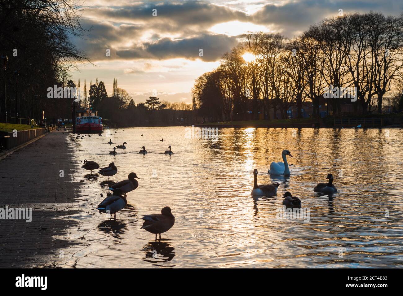 River Avon at Evesham, Worcestershire, England, United Kingdom Stock ...