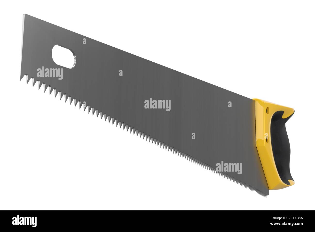 Hand saw with hardened teeth isolated on white. Tool for carpentry work ...