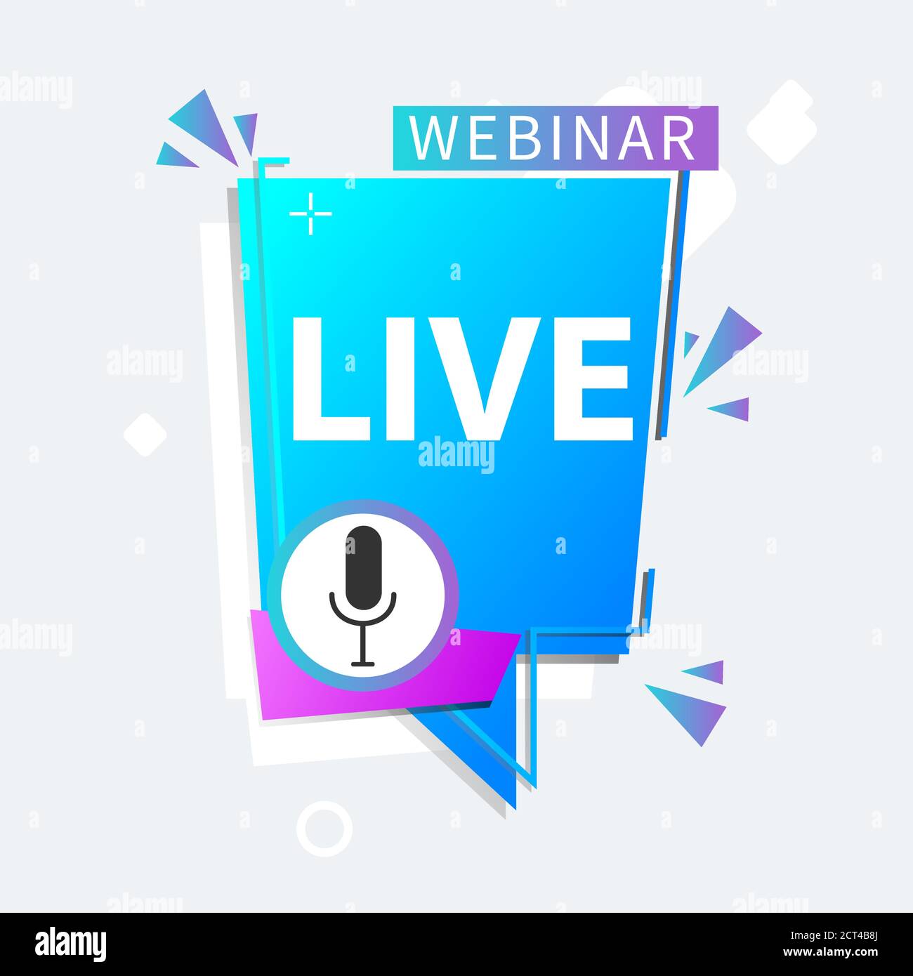 Live Webinar Button, icon, emblem label gradient Vector illustration ...