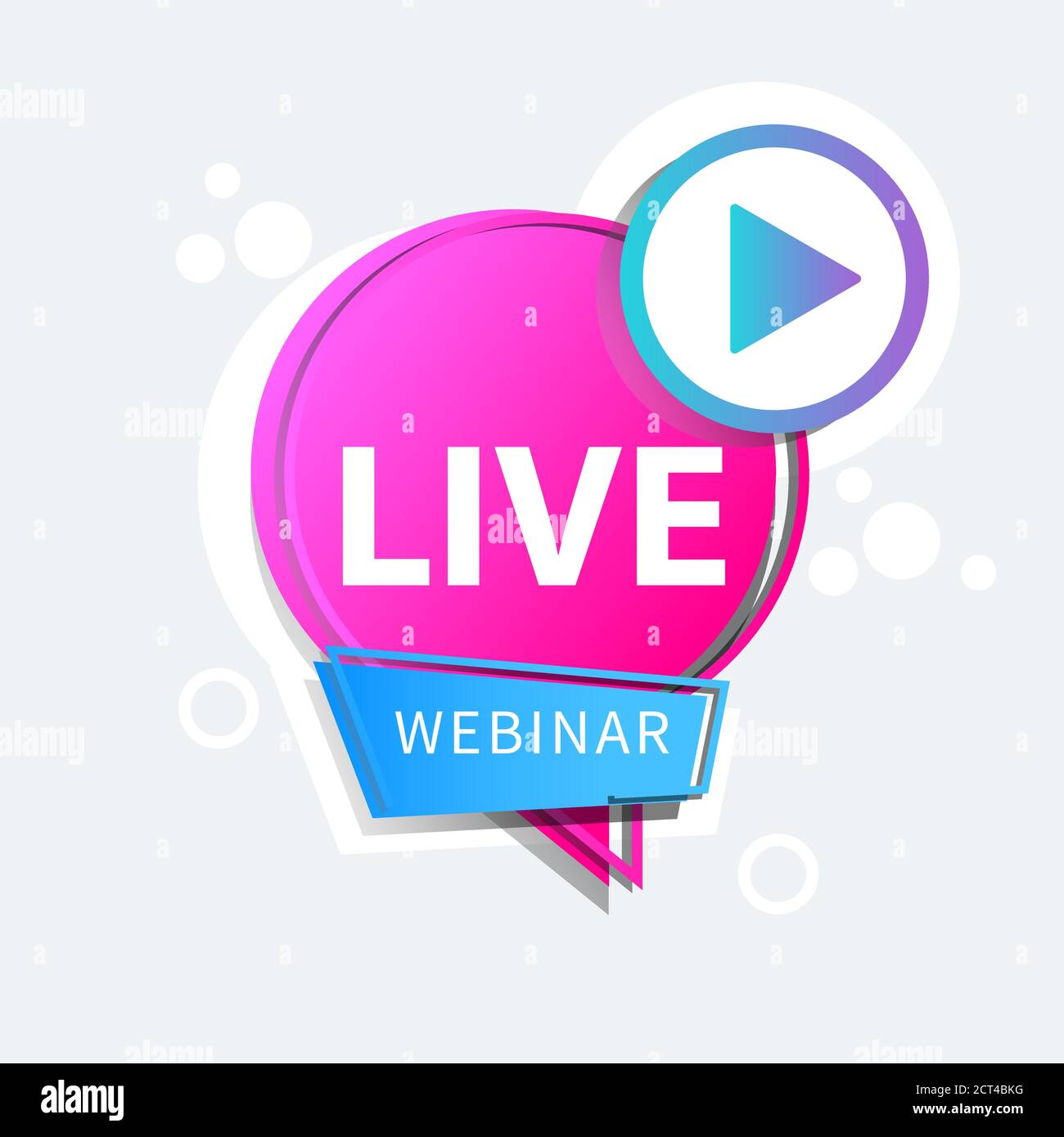 Live Webinar Button, icon, emblem label gradient Vector illustration ...
