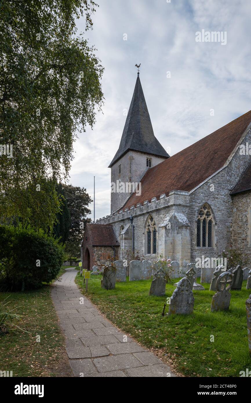 The historic Holy Trinity Church at Bosham, West Sussex, England Stock ...