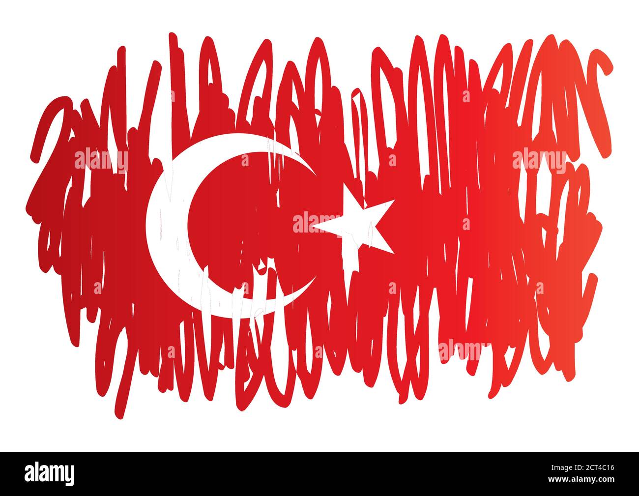 Flag of Turkey, Turkish flag, Bright, colorful vector illustration ...