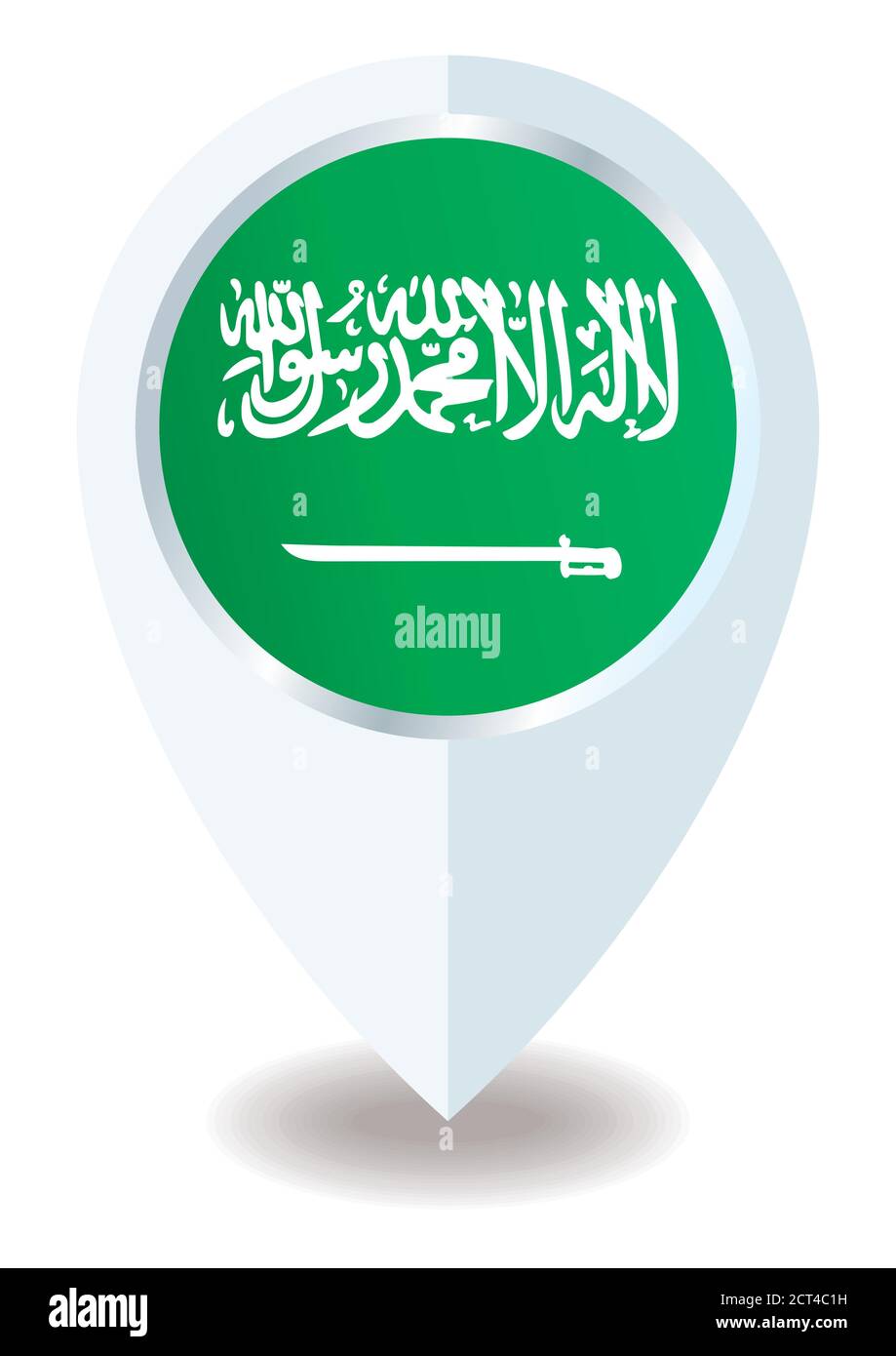 Flag of Saudi Arabia, location icon For Multipurpose, Kingdom of Saudi ...
