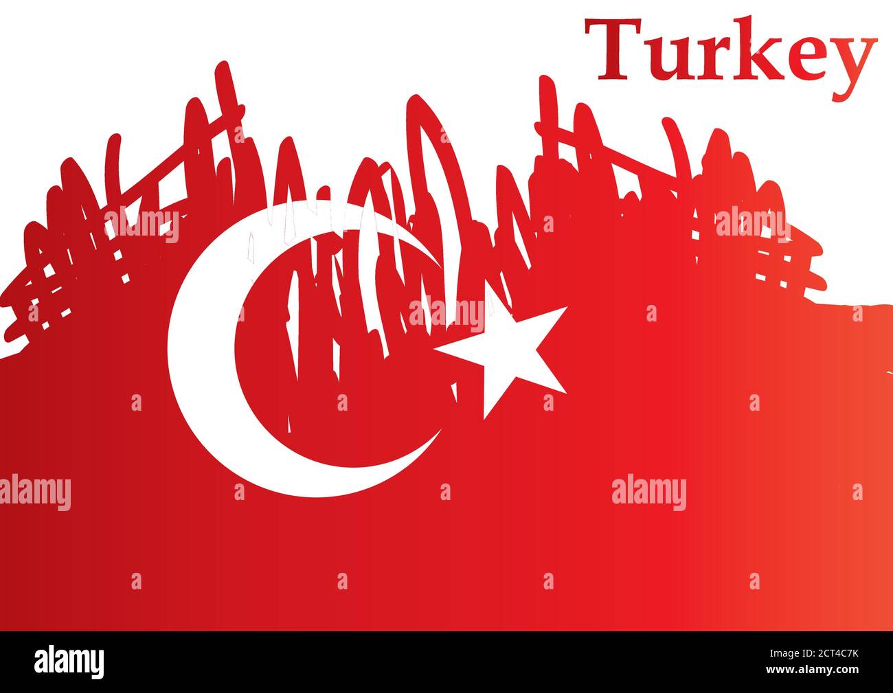 Flag of Turkey, Turkish flag, Bright, colorful vector illustration ...