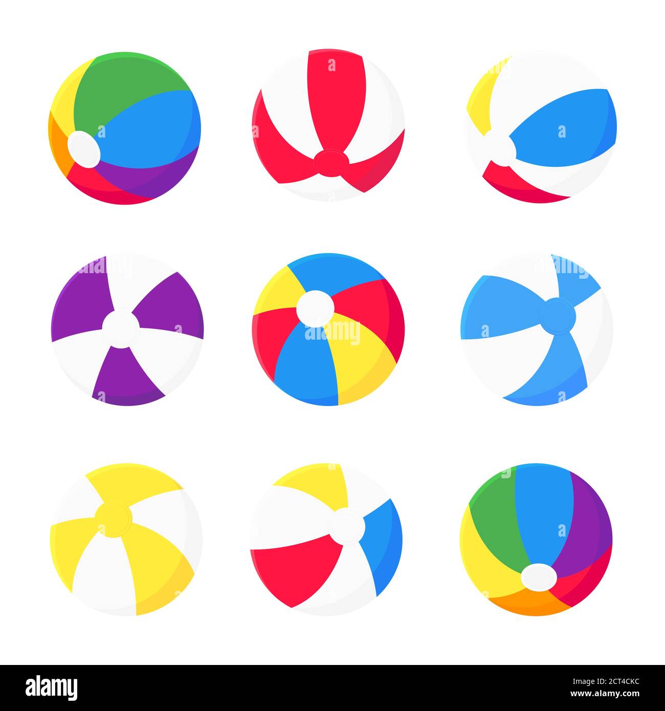 Inflatable beach balls set flat style design vector illustration icon ...