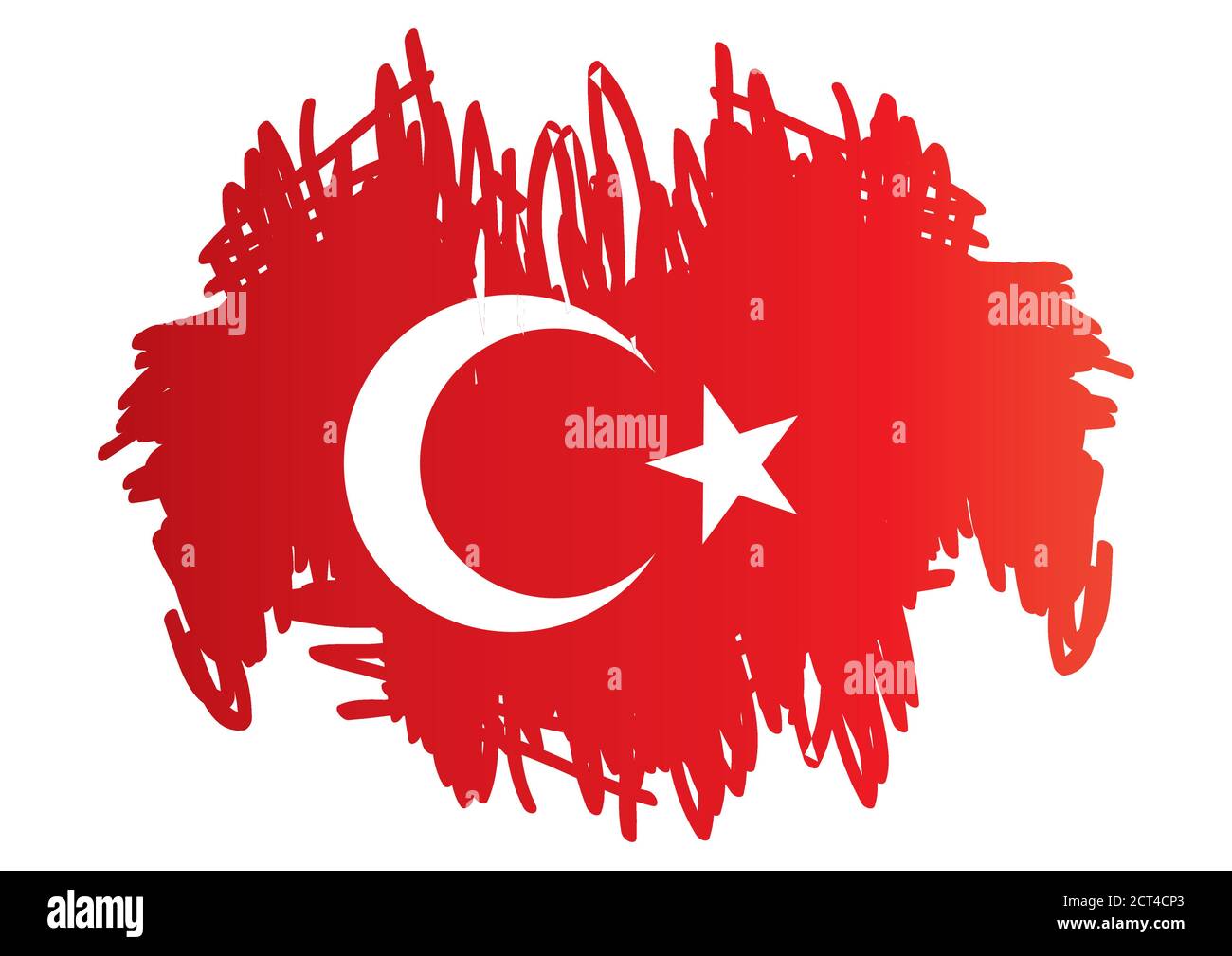 Flag of Turkey, Turkish flag, Bright, colorful vector illustration ...
