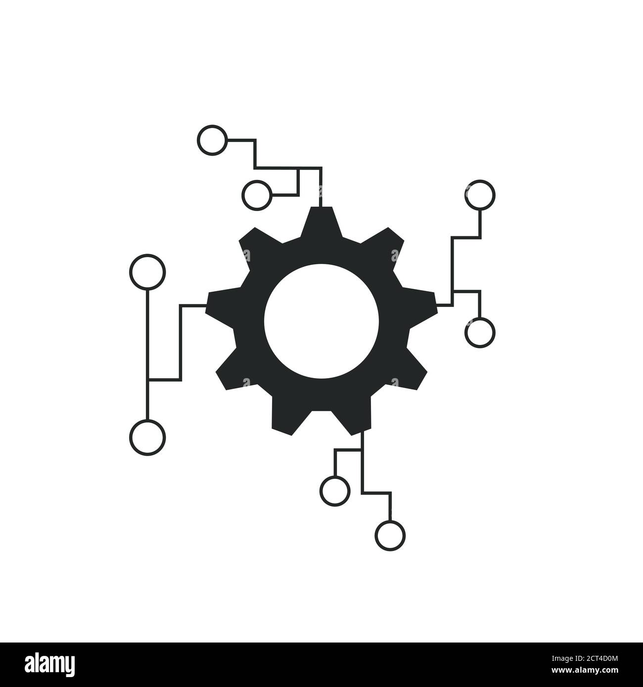 Digital tech vector business logo template concept illustration. Gear ...