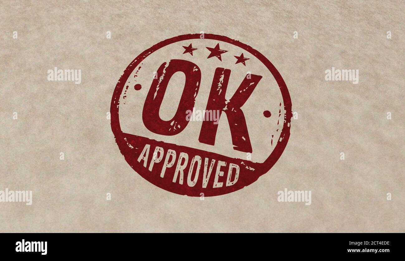 OK approved stamp icons in few color versions. Found, accepted ...