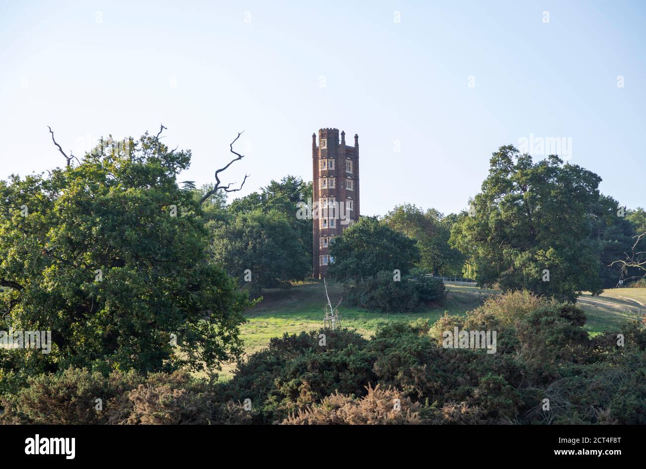 Freston Tower, a six-storey red brick Tudor folly built in 1570s, near ...