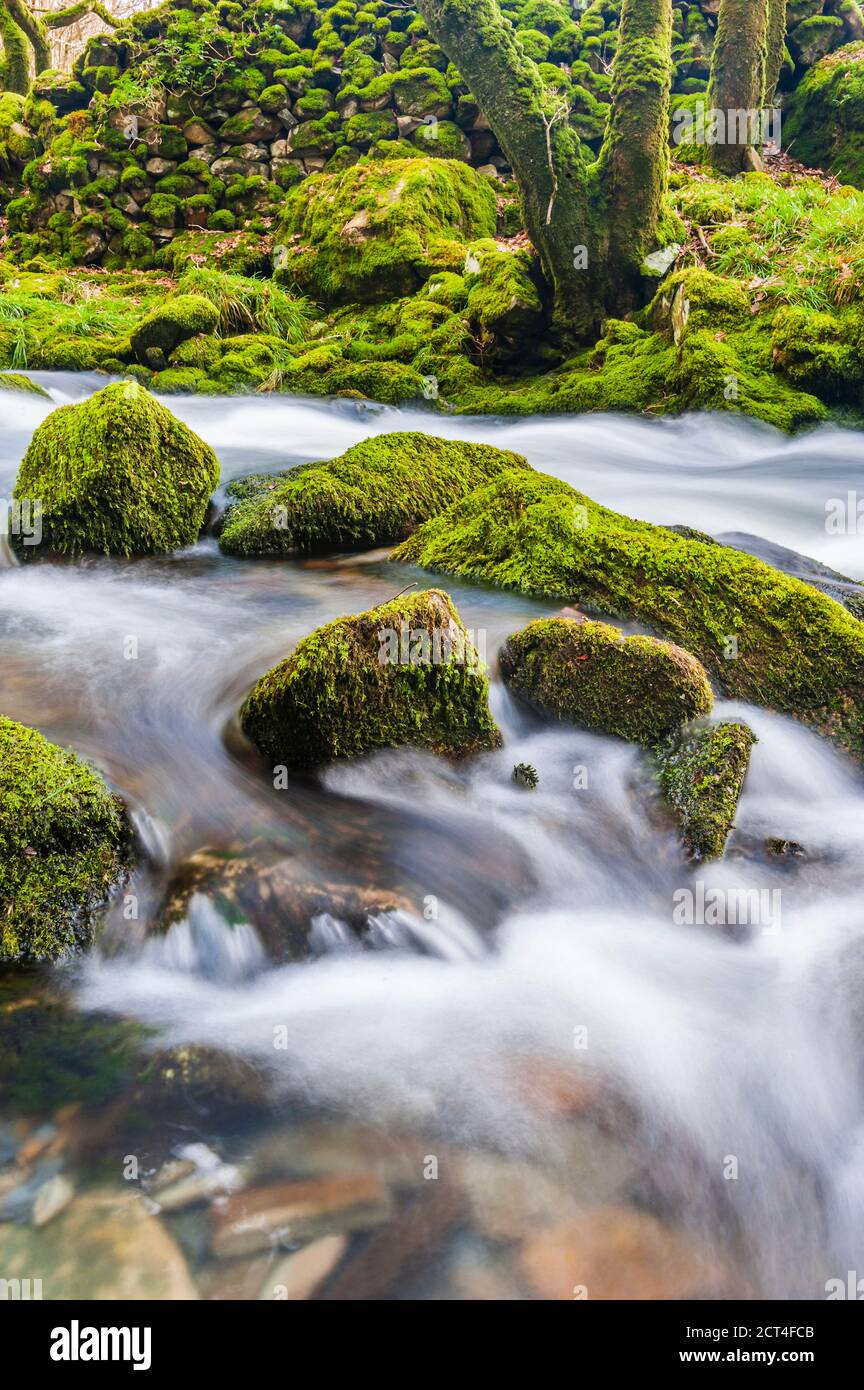 River in the foothills of Cnicht, Croesor Valley, Snowdonia National ...