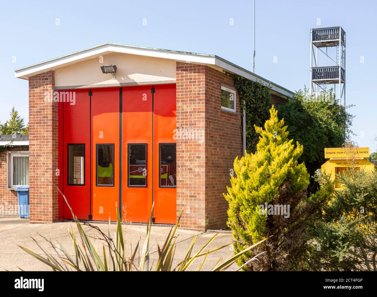 Rural fire station building at village of Holbrook, serving Shotley ...