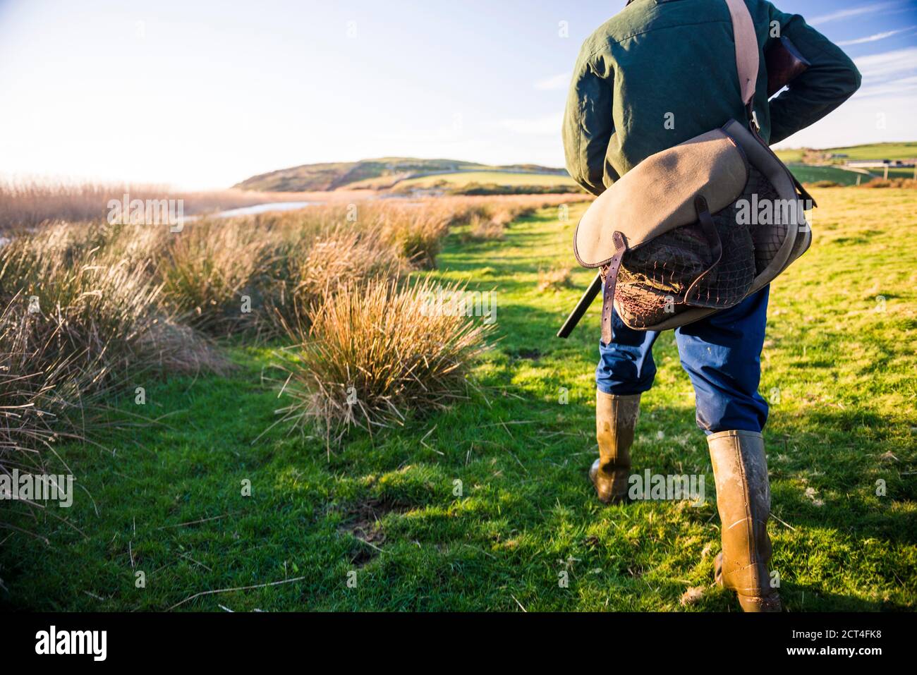 Men on a pheasant shooting trip in the rural countryside, game shooting ...