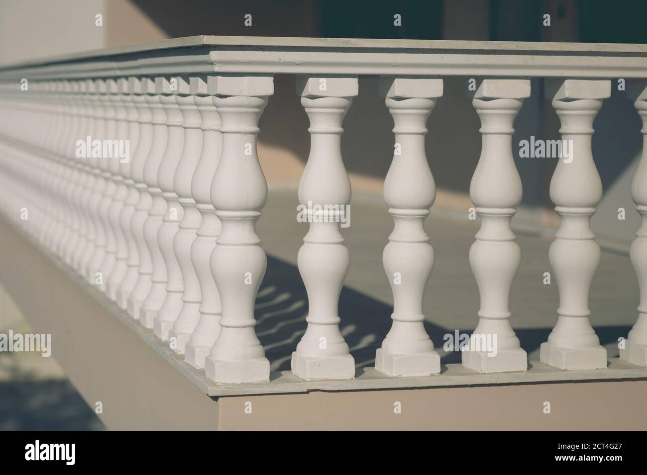 Stone balustrade of a balcony. Vintage photo Stock Photo - Alamy