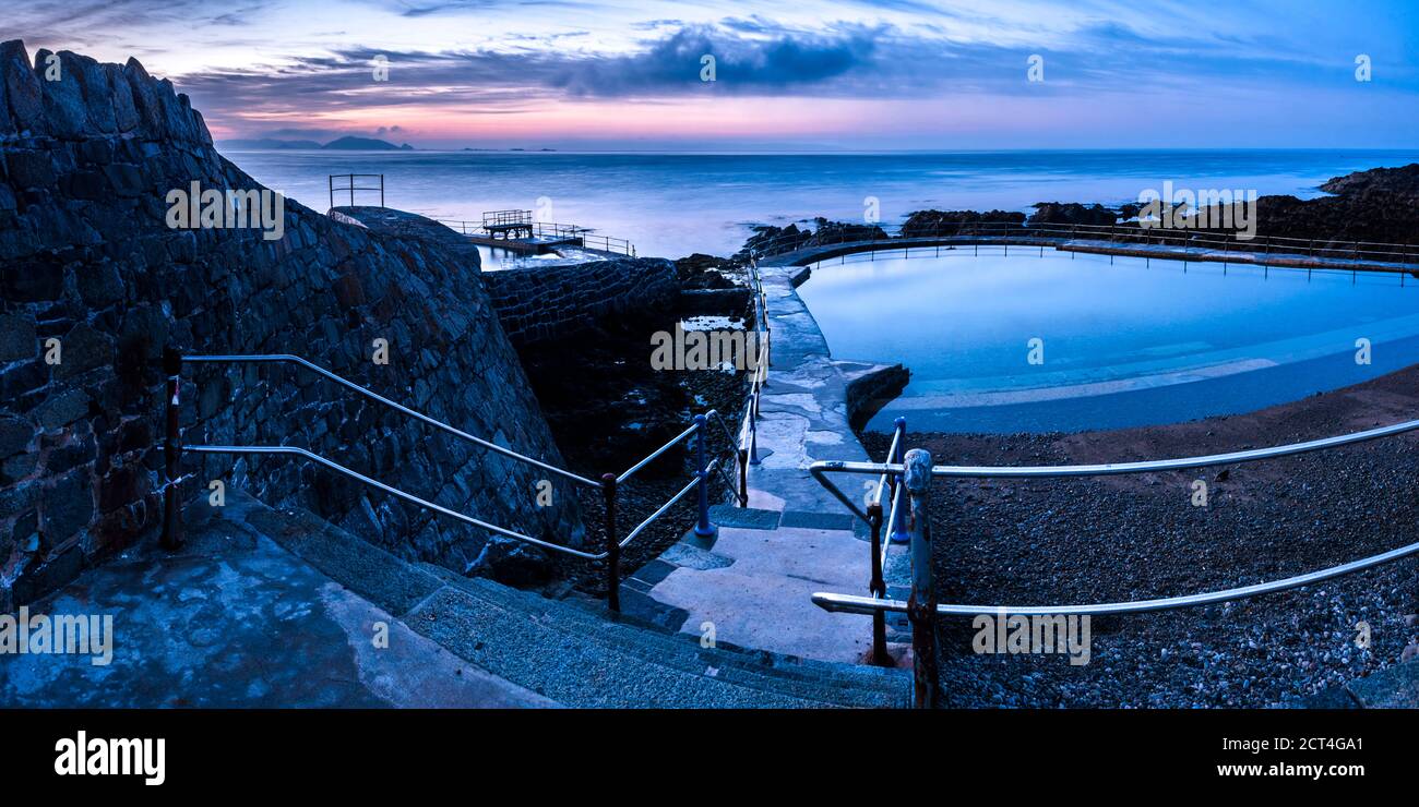 Guernsey Bathing Pools at sunrise, Channel Islands, United Kingdom ...