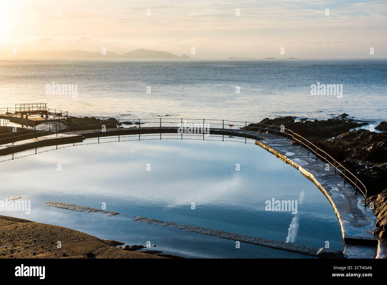 Guernsey Bathing Pools at sunrise, Channel Islands, United Kingdom ...