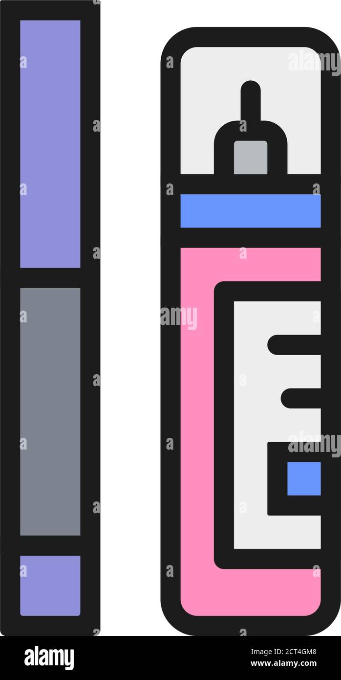 Vector corrector, concealer, eyeliner, marker flat color line icon ...