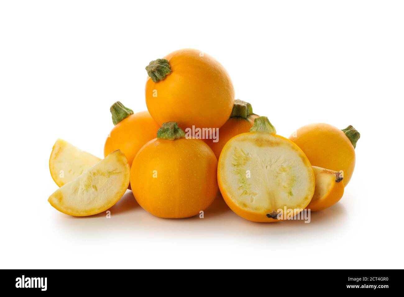 Fresh round zucchini isolated on white background Stock Photo - Alamy