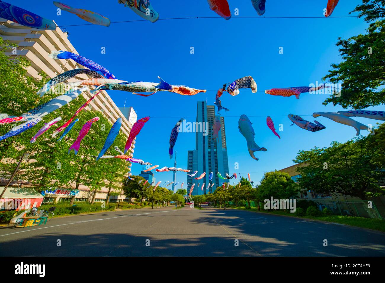 Carp streamer at the park in Tokyo daytime sunny Stock Photo - Alamy