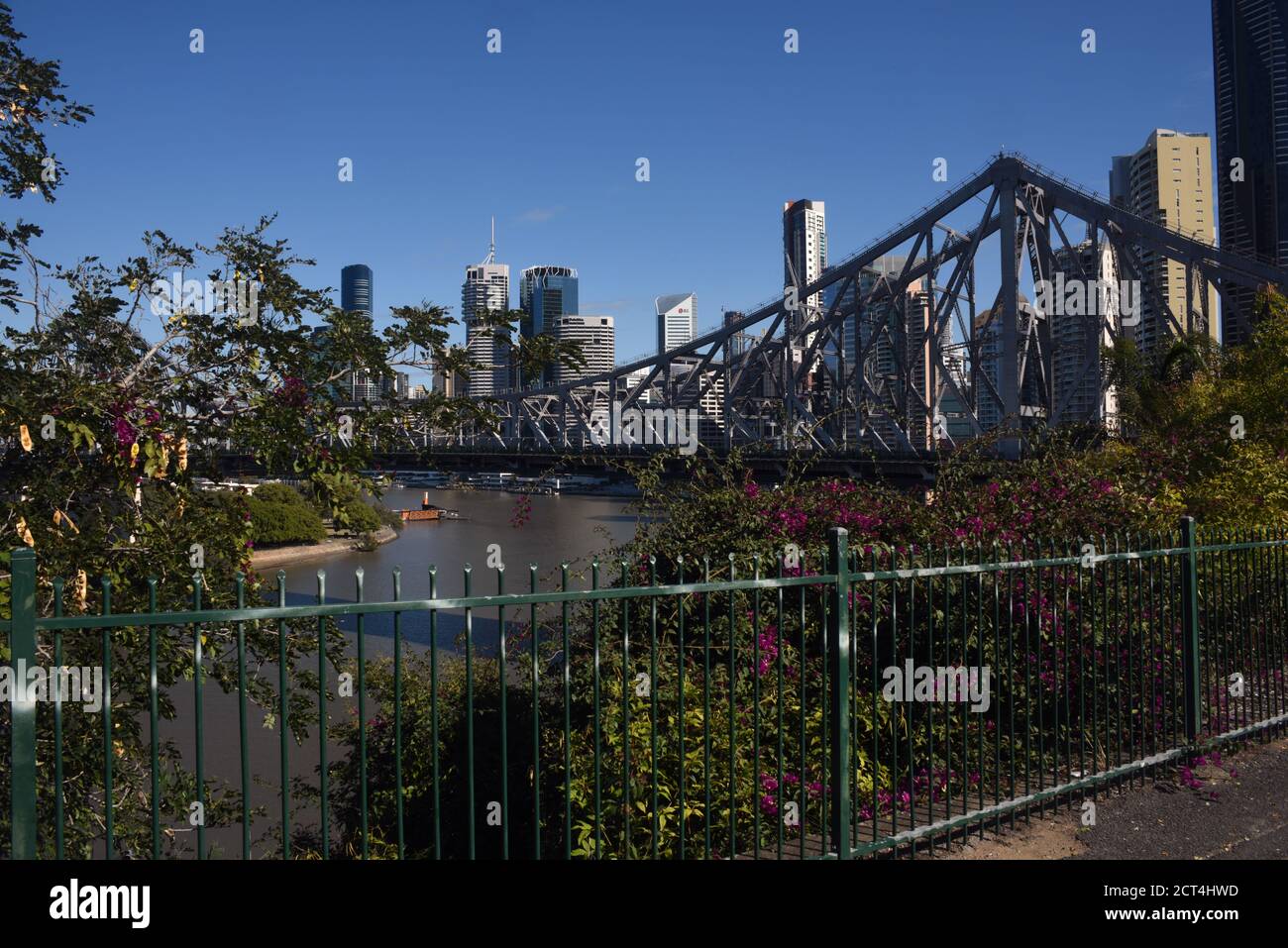 Panorama of central business district of Brisbane, Australia with the ...