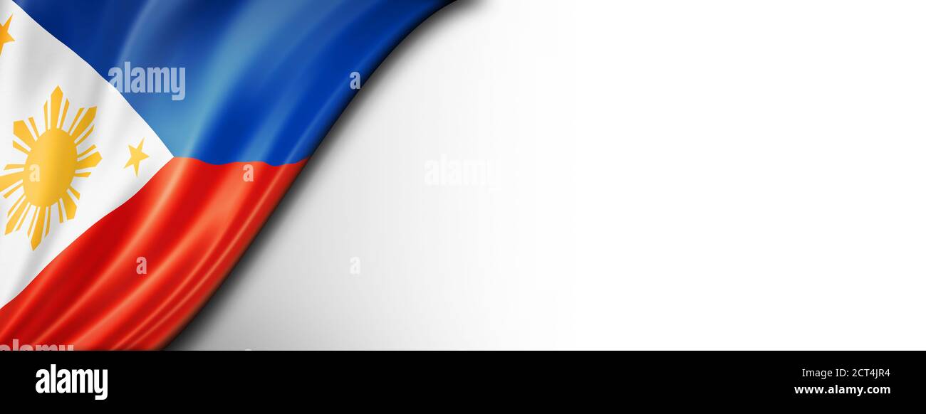 Philippines flag isolated on white. Horizontal panoramic banner Stock ...