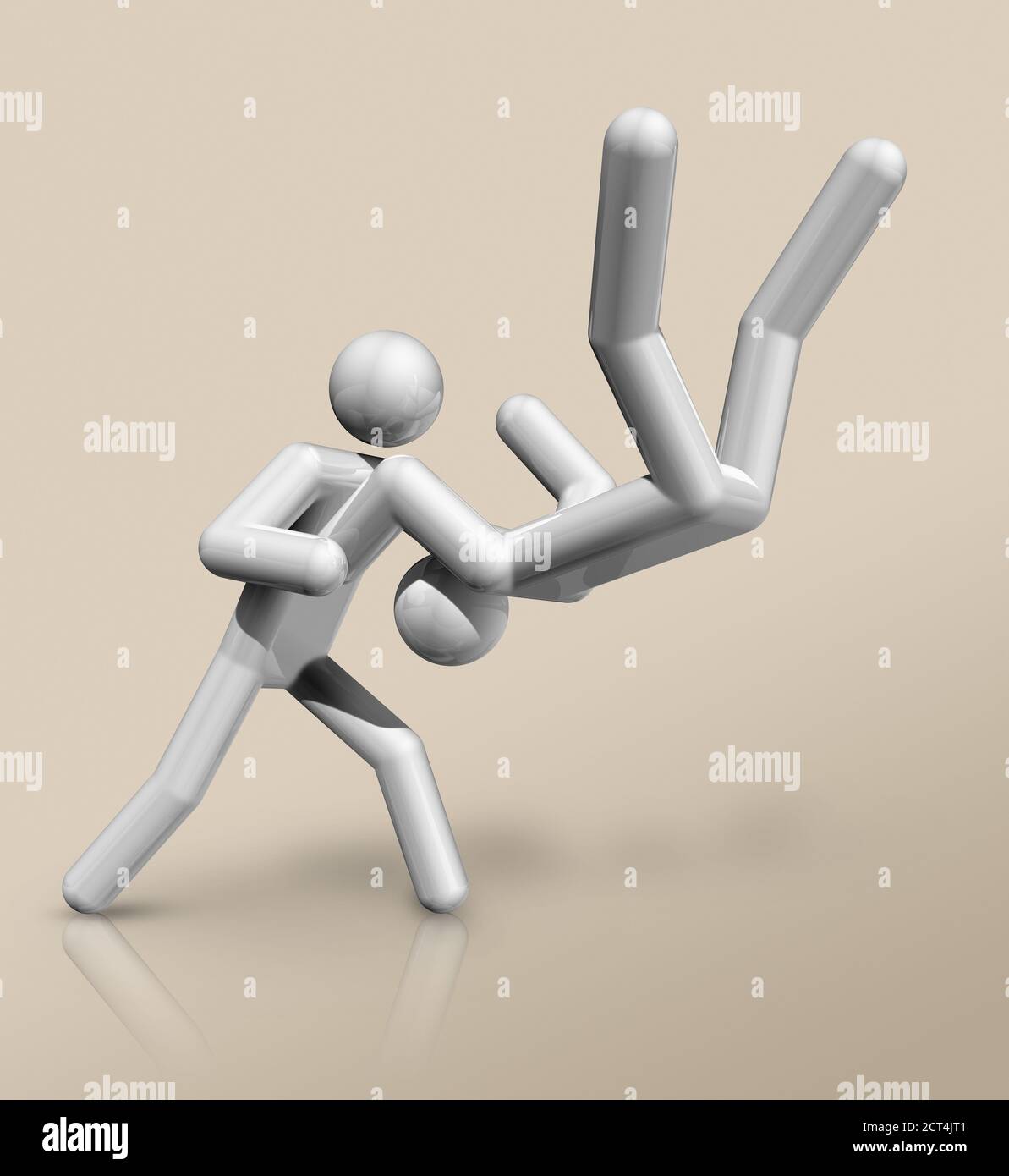 three dimensional judo symbol, olympic sports. Illustration Stock Photo ...