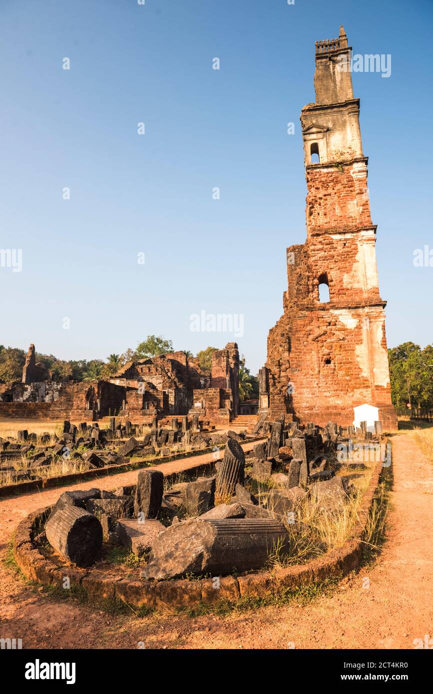 Ruins of St. Augustine Convent, UNESCO World Heritage Site in Old Goa ...