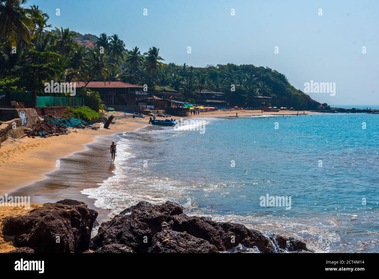 Tropical, sandy Anjuna Beach on the Goa coast, India Stock Photo - Alamy