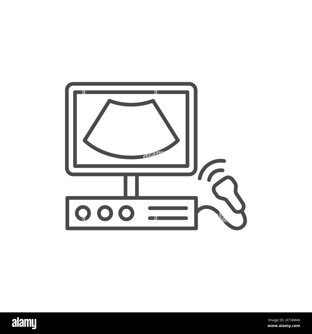 Ultrasonic diagnostic system black line icon. Medical and scientific ...