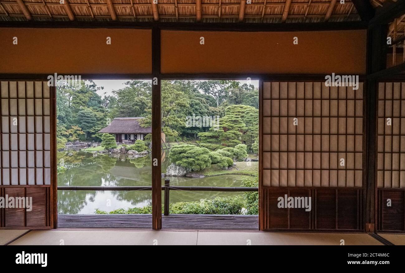 Gepparo teahouse, Katsura Imperial Villa, Kyoto, Japan. Traditional ...