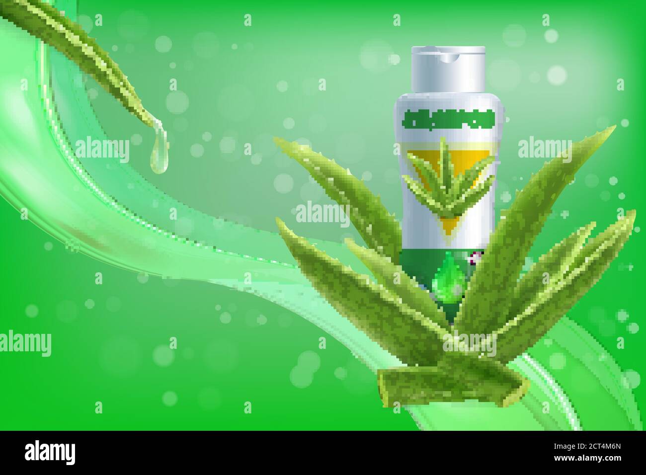 Aloe vera shampoo vector advertising poster template Stock Vector Image ...