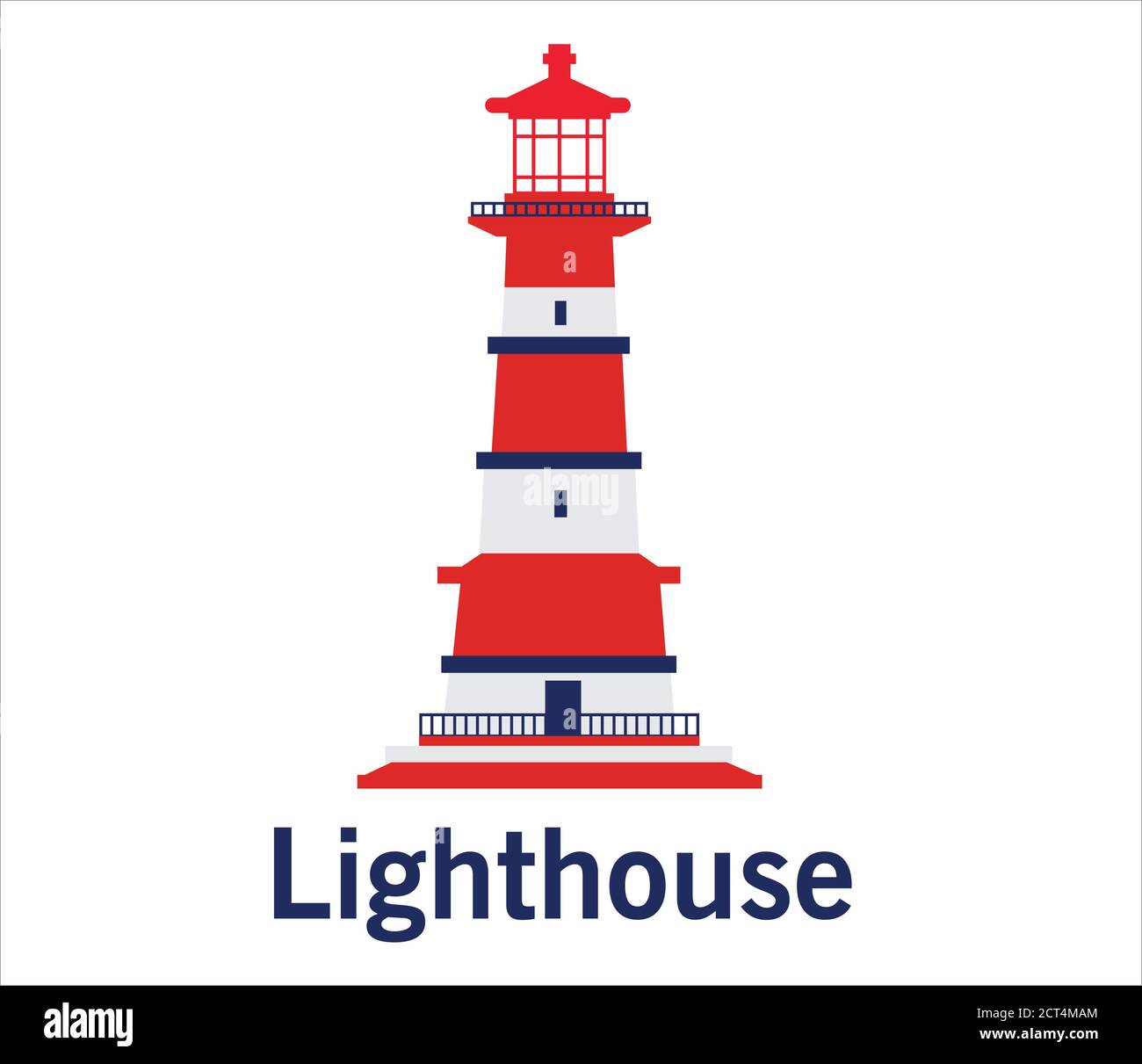 Lighthouse in flat style vector. Sea lighthouse. Lighthouse building ...