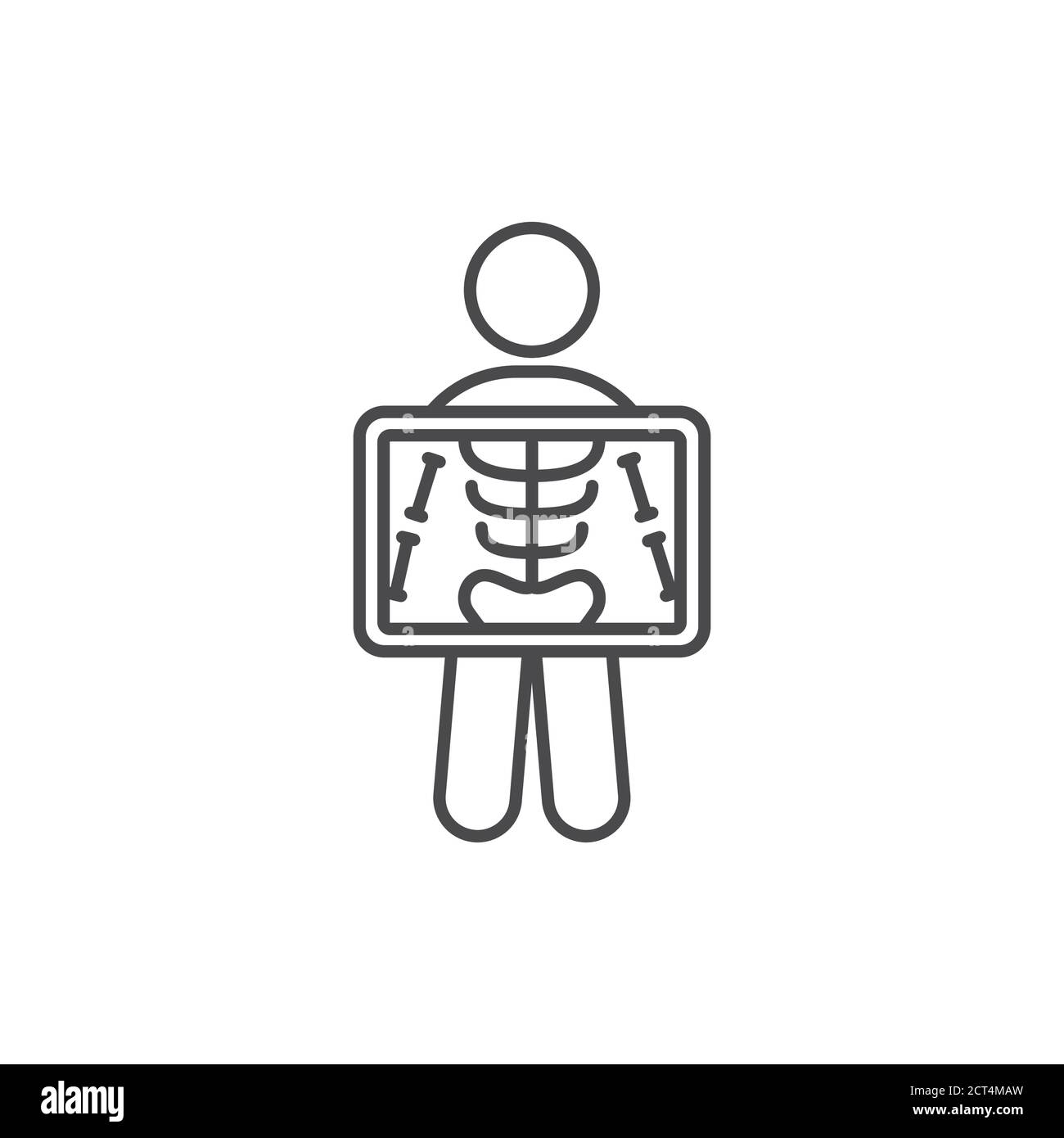 X-ray screening black line icon. Medical and scientific concept ...