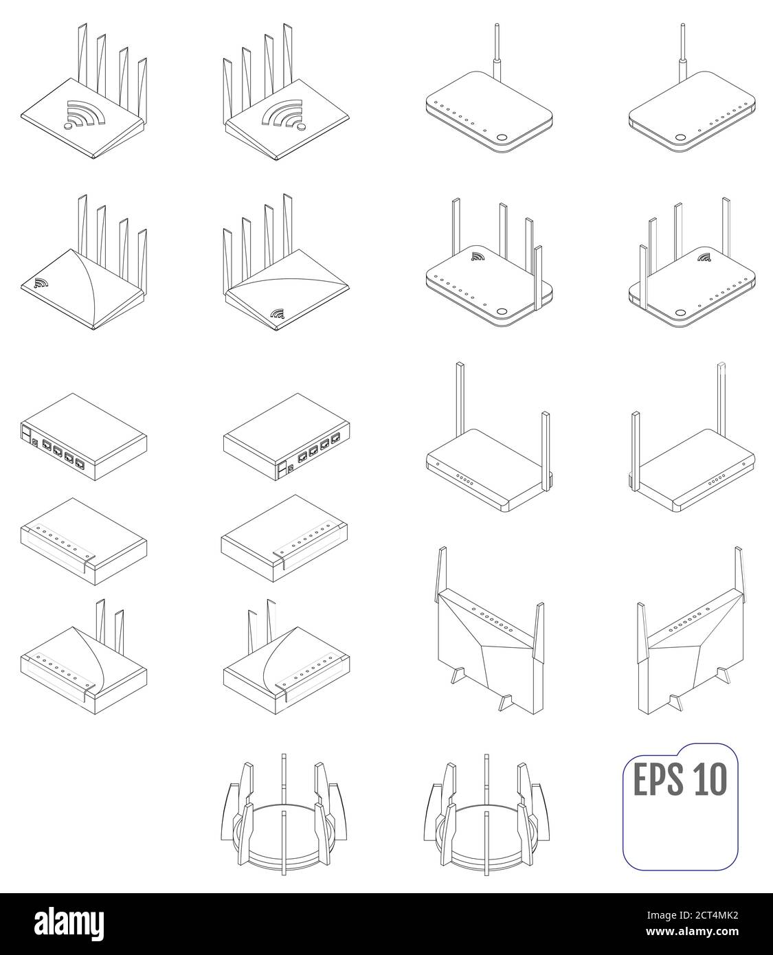 Wifi router vector isometric set icon Stock Vector Image & Art - Alamy