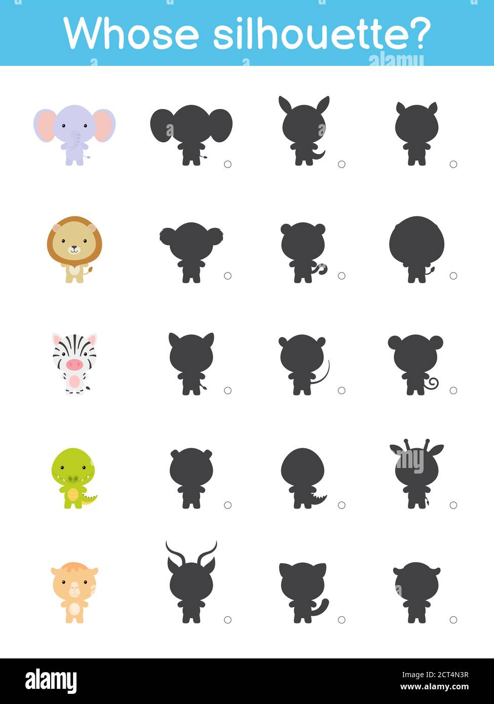 Whose silhouette game template. Matching game for children with african ...