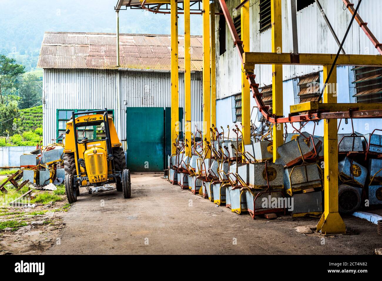 Tea estate factory, Munnar, Western Ghats Mountains, Kerala, India ...