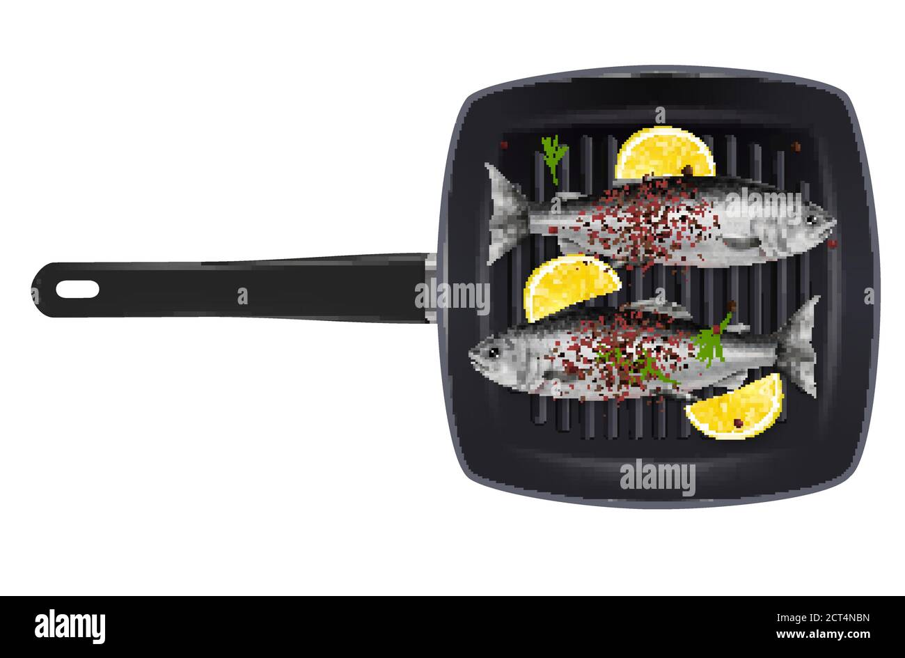 Grilled salmon steak pepper Stock Vector Images - Alamy