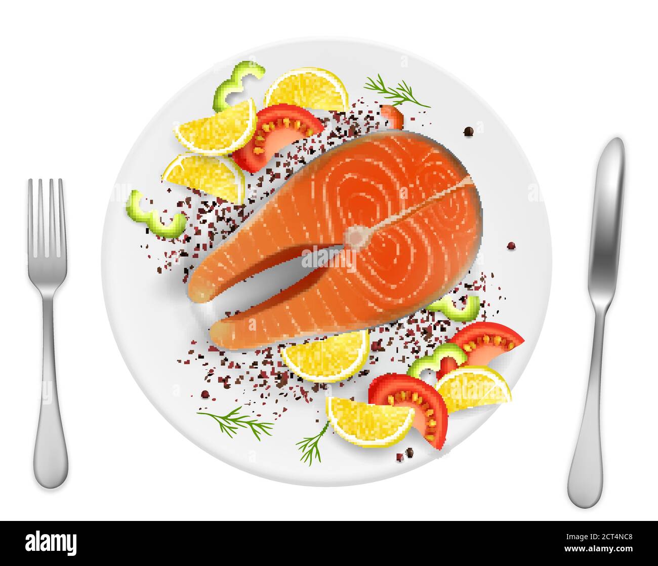 Ocean red fish illustration Cut Out Stock Images & Pictures - Alamy