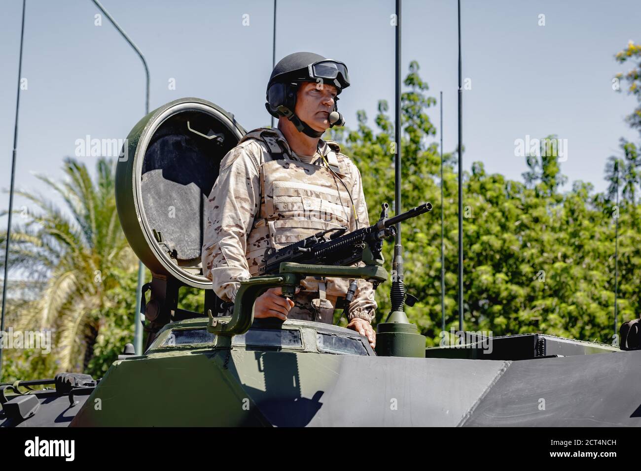 Seville, Spain - June 01, 2019: Campaign Artillery Group. Land army ...