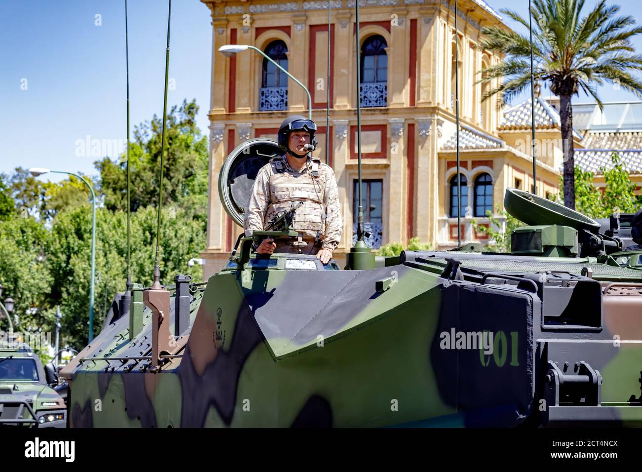 Seville, Spain - June 01, 2019: Campaign Artillery Group. Land army ...