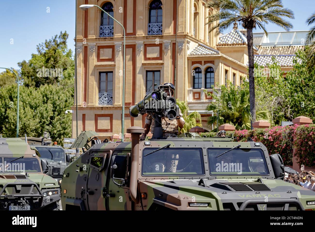 Seville, Spain - June 01, 2019: Campaign Artillery Group. Land army ...