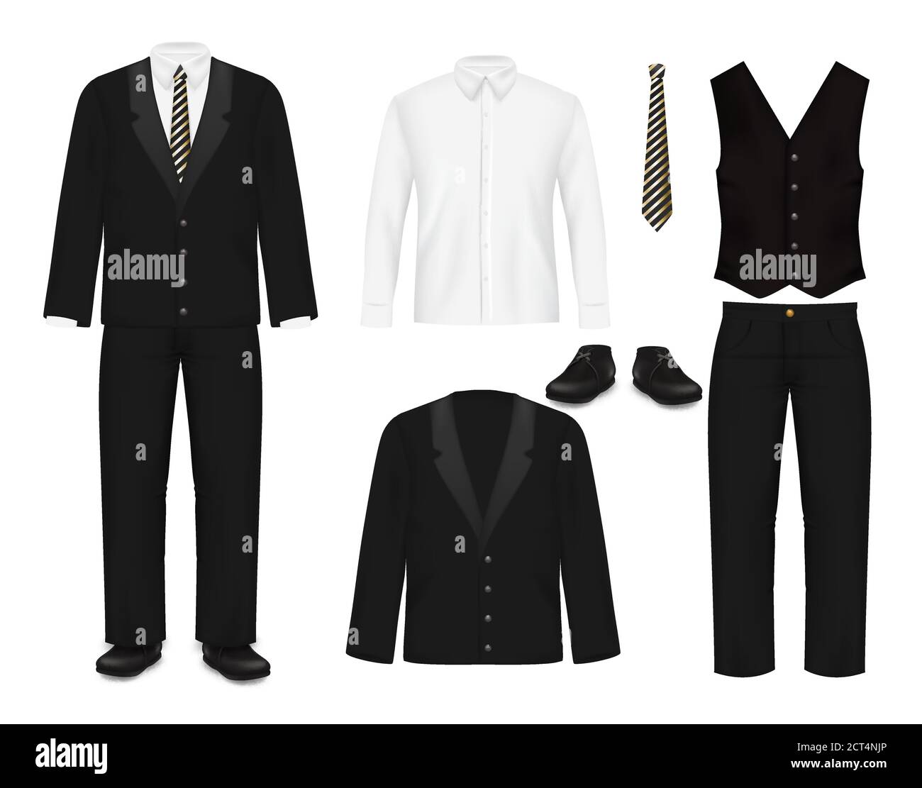 Elegant men suit, vector realistic isolated illustration Stock Vector ...