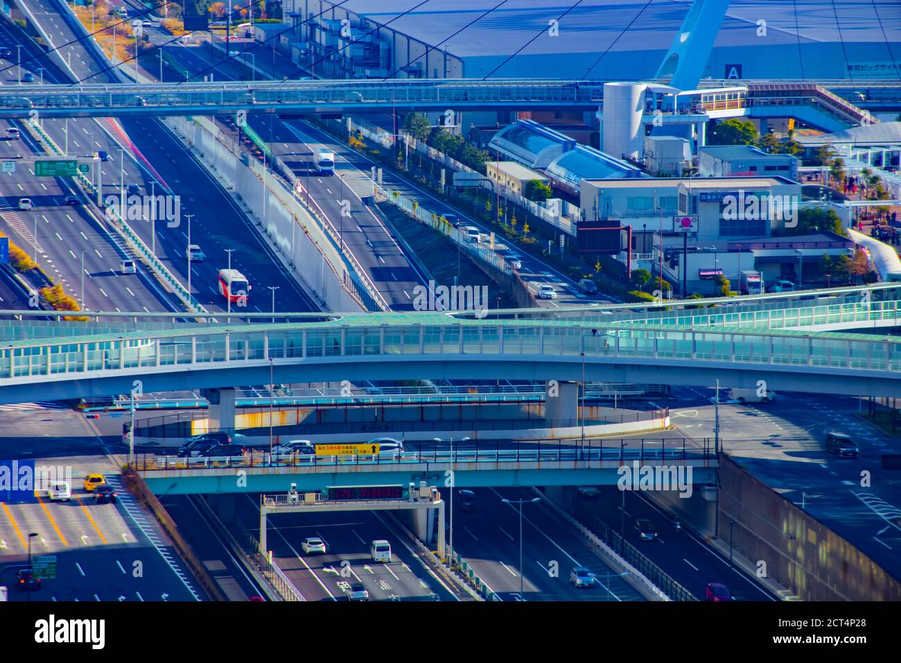 A highway at the urban city in Tokyo long shot Stock Photo - Alamy