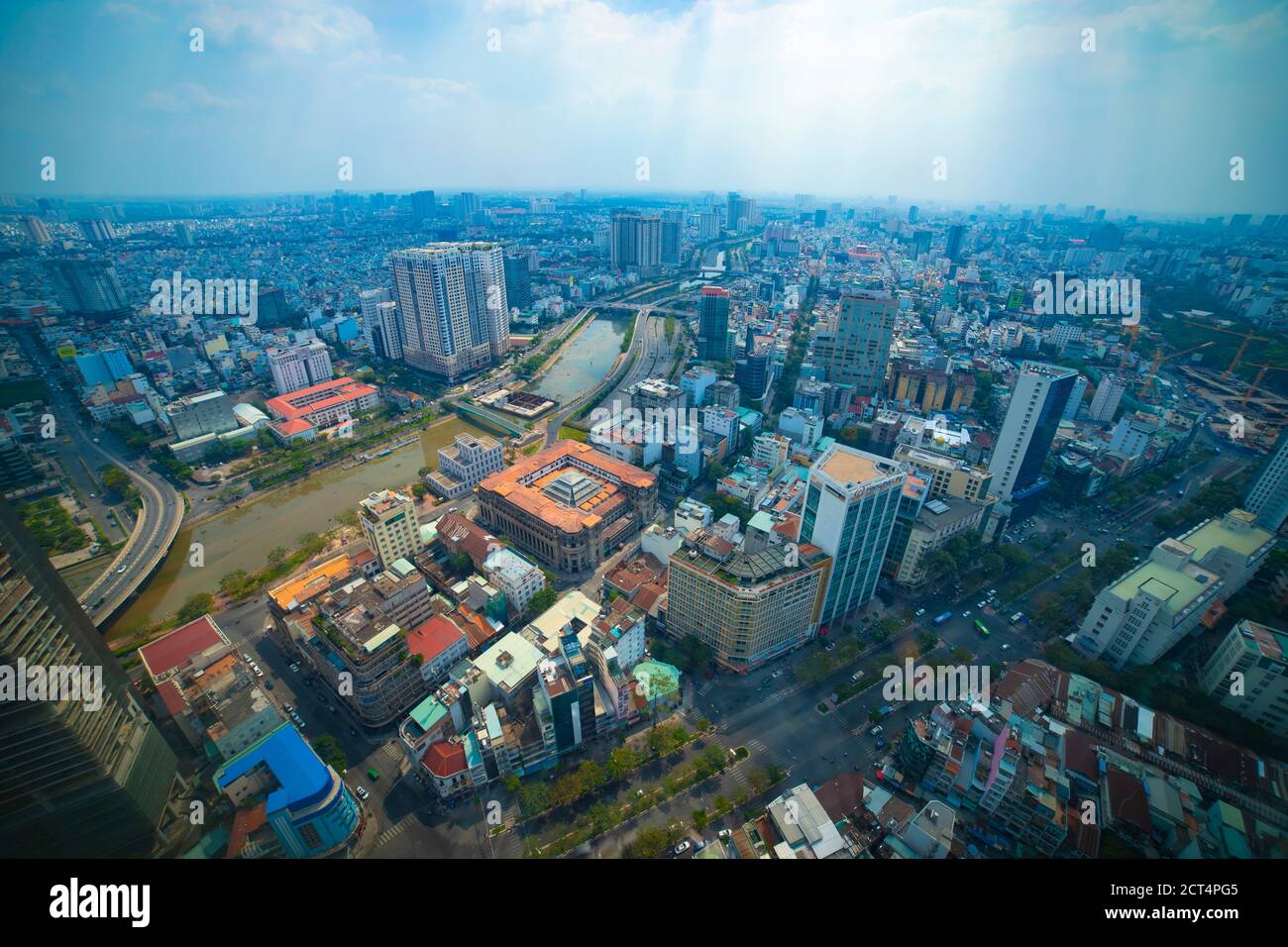 A panoramic cityscape in Ho Chi Minh high angle wide shot Stock Photo ...