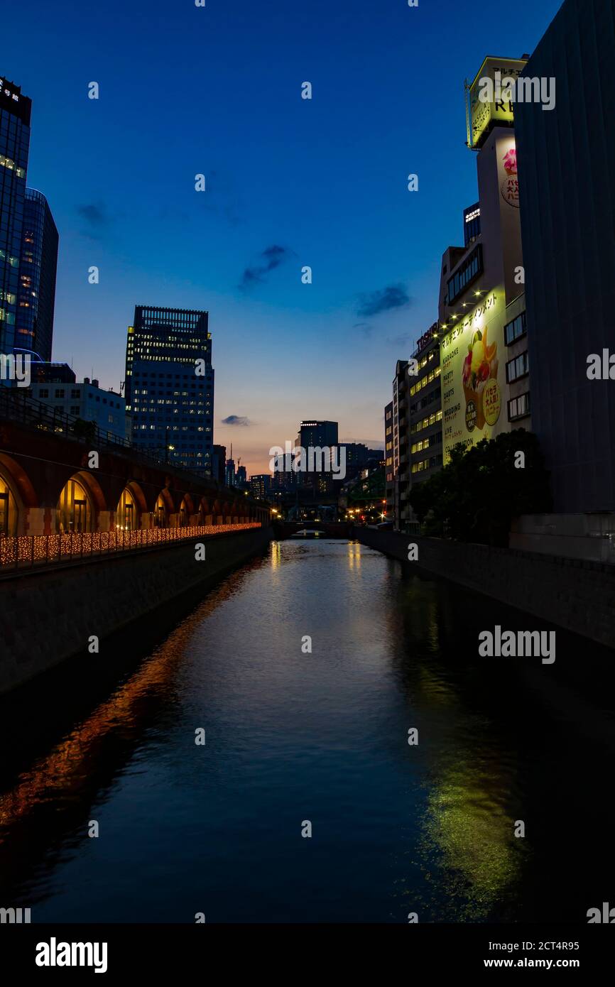 A dusk of the river at Mansei bridge in Tokyo Stock Photo - Alamy