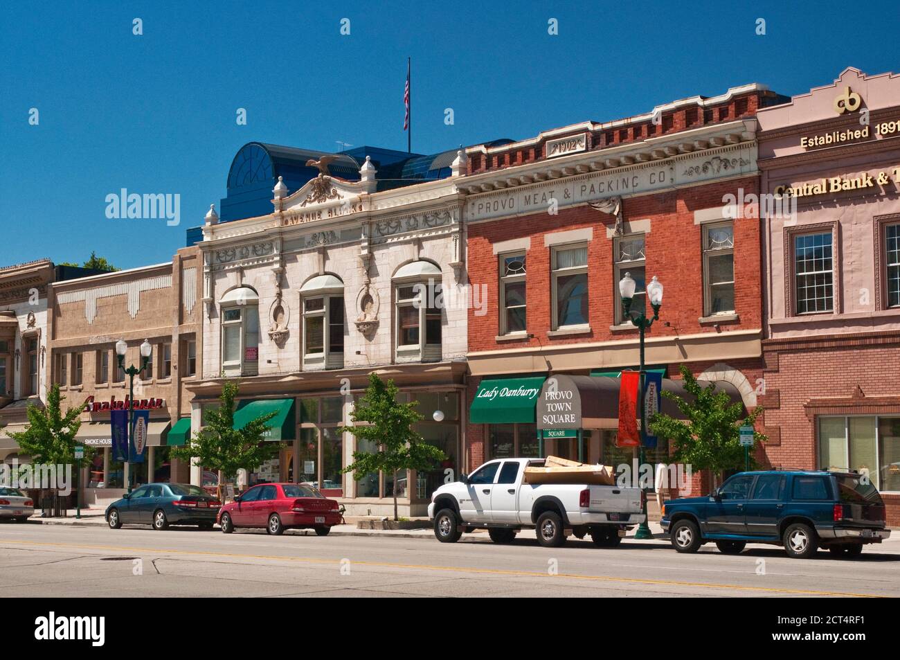 Historic shopping area on North University Avenue at Central Business ...