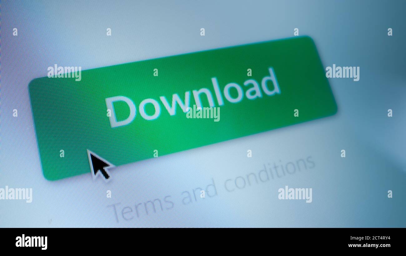 Download button with clicking mouse icon hi-res stock photography and ...